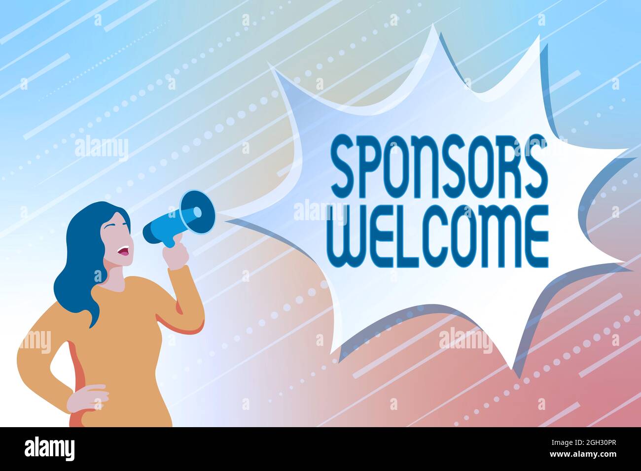 Conceptual Caption Sponsors Welcome Internet Concept Greet Advertiser That Supports A Business
