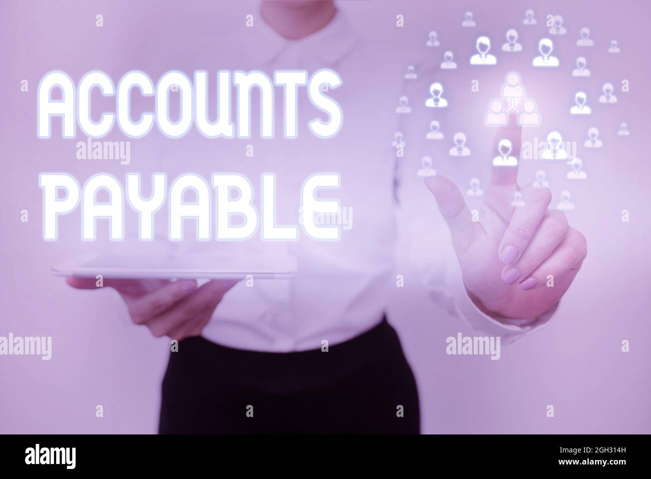 Text caption presenting Accounts Payable, Conceptual photo money owed ...