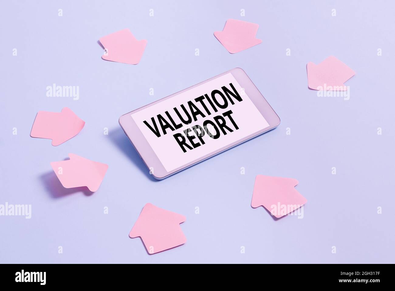 Handwriting Text Valuation Report Word Written On Process Of Determining The Current Worth Of