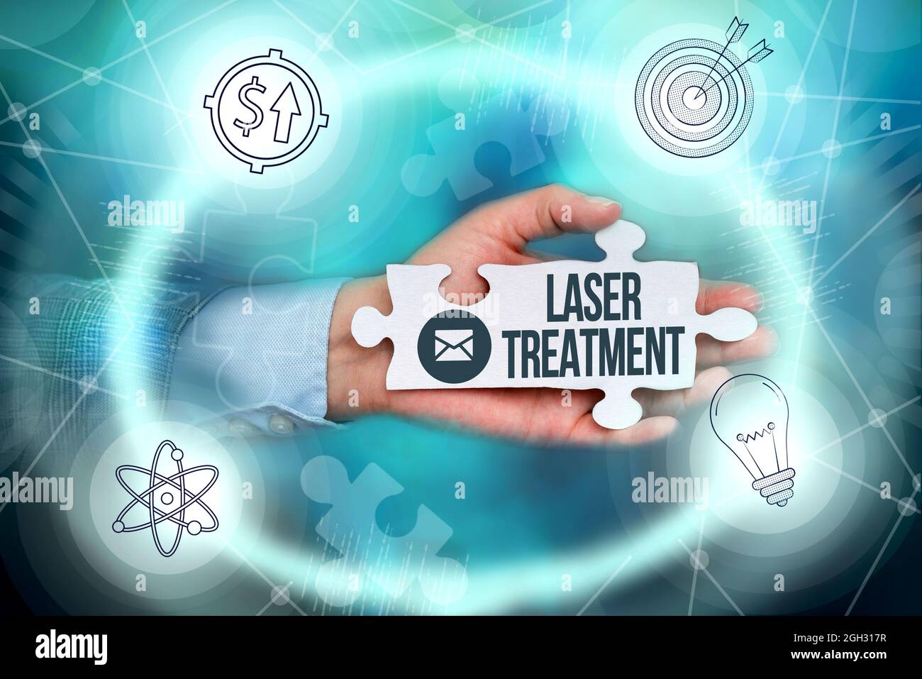 Text sign showing Laser Treatment. Business idea any of various medical ...