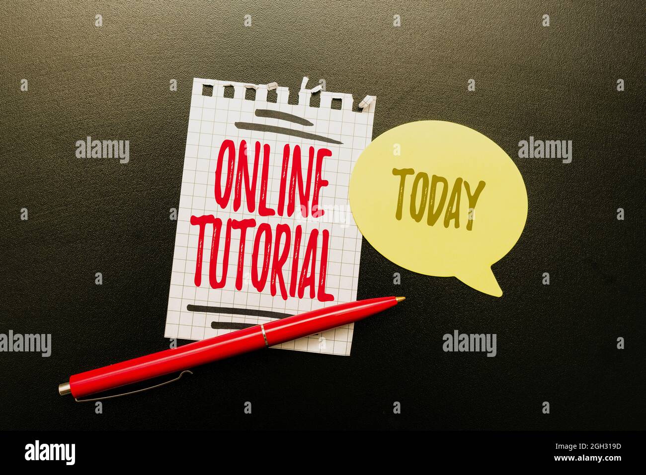 Hand writing sign Online Tutorial. Concept meaning process of tutoring ...