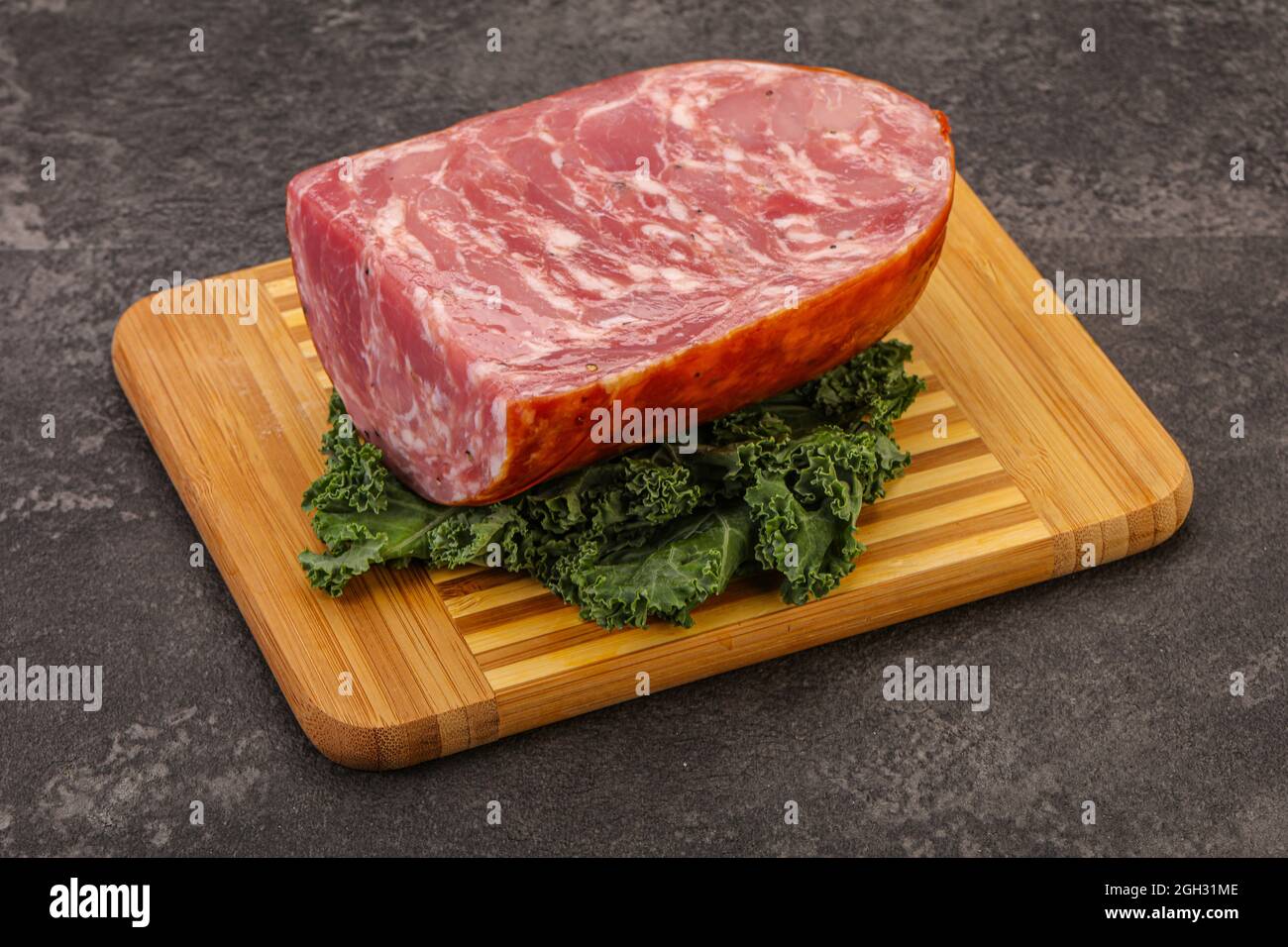 Tasty Beef ham piece over board Stock Photo - Alamy