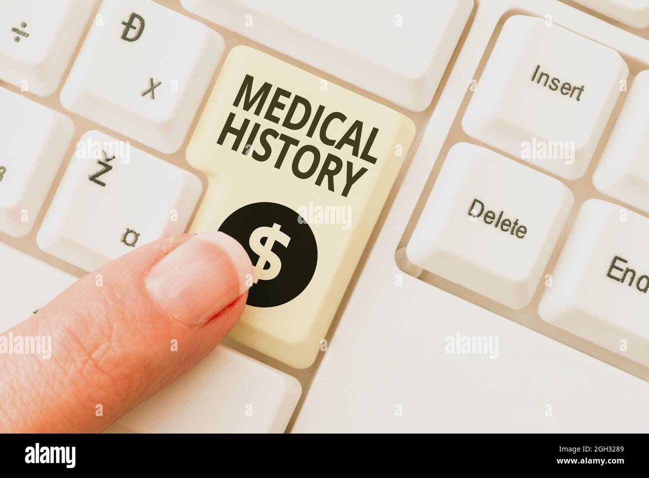 Hand writing sign Medical History. Word for A record of information ...