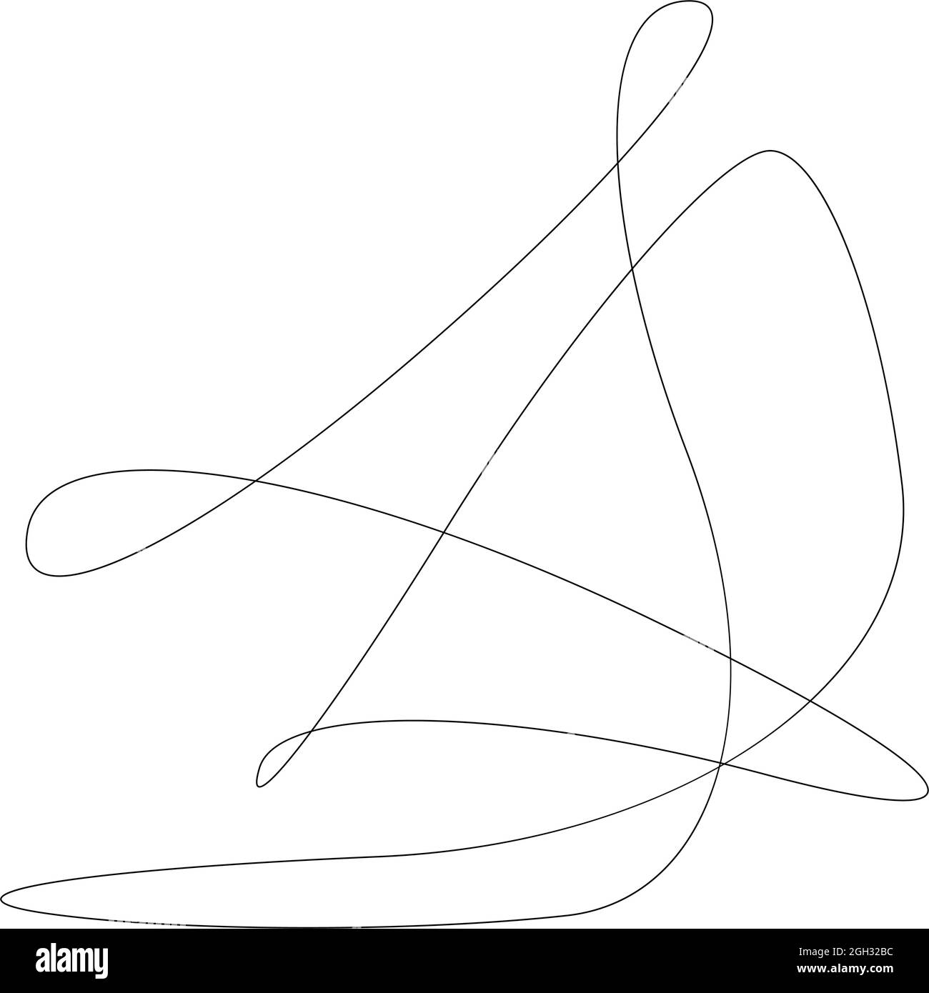 Random curvy, squiggle, freehand abstract shape. Squiggle, wriggle ...
