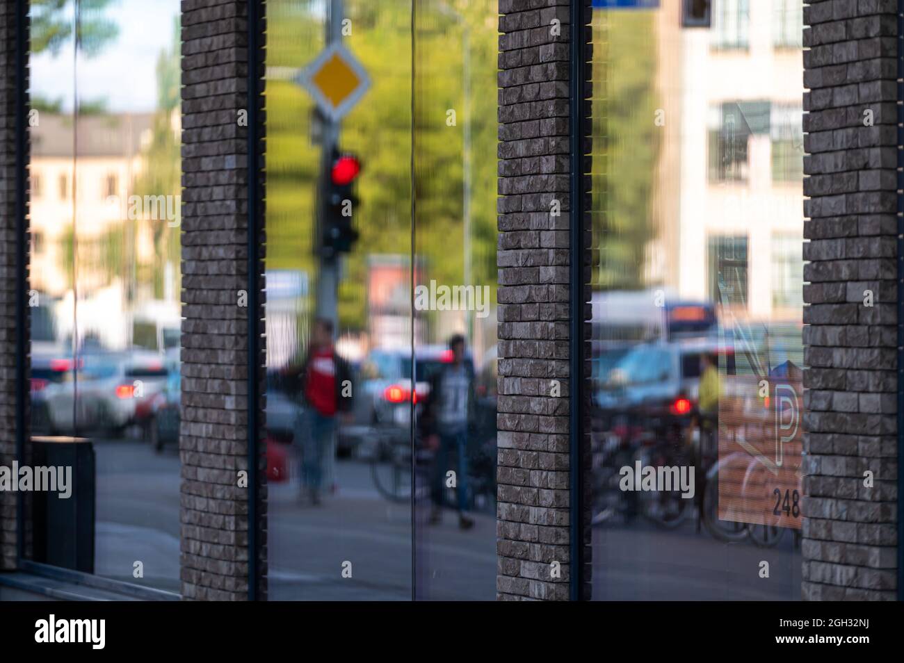 Bus public transport windows window reflected hi-res stock photography ...
