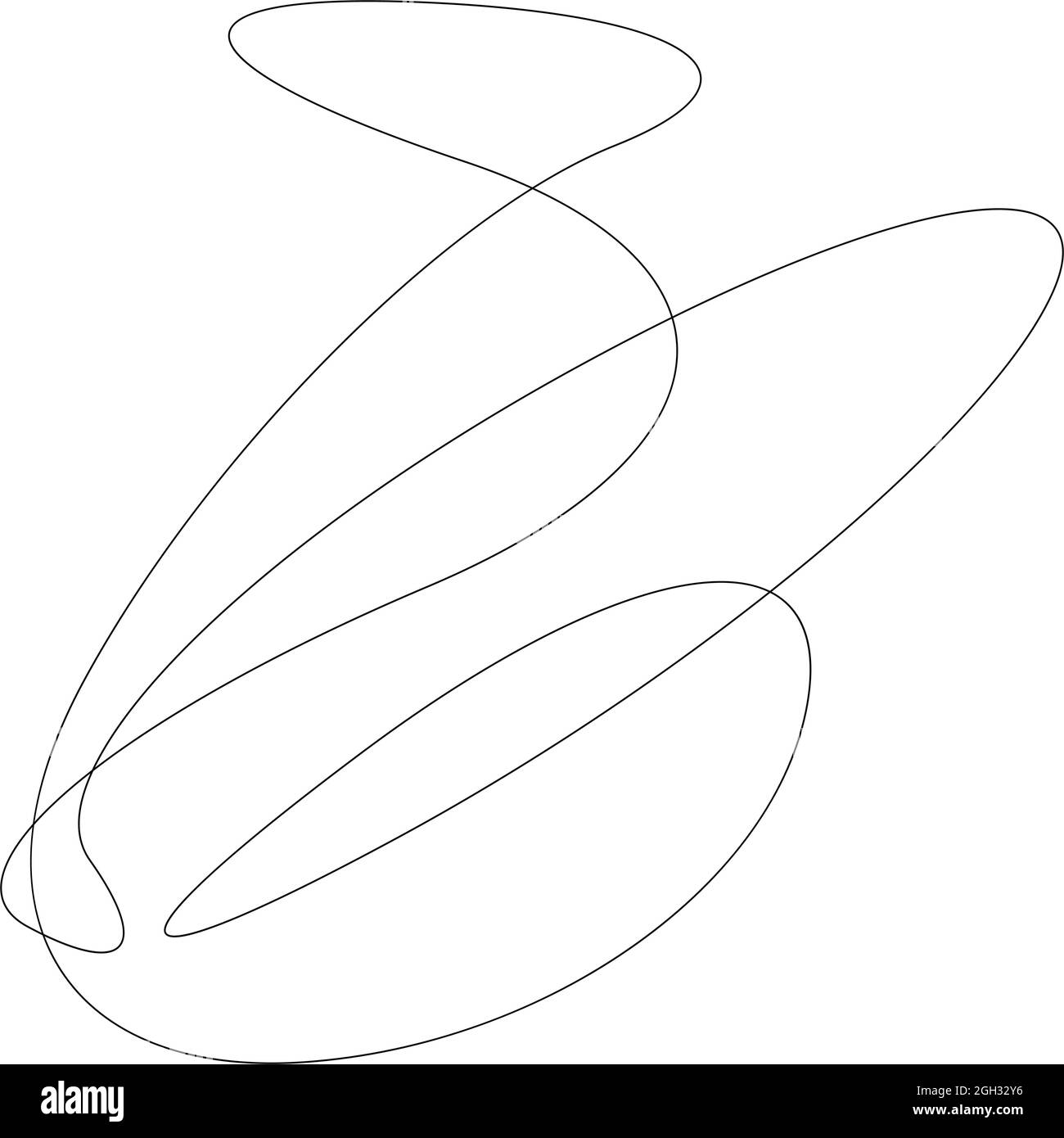 Random curvy, squiggle, freehand abstract shape. Squiggle, wriggle ...