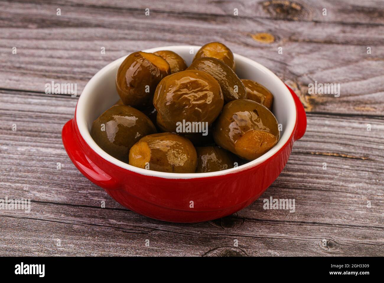 Marinated feijoa fruit in the bowl Stock Photo - Alamy