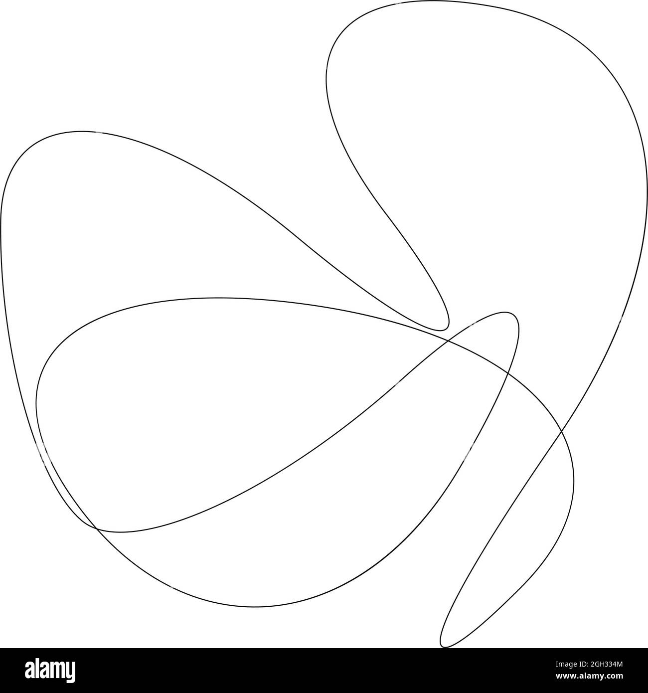 Random curvy, squiggle, freehand abstract shape. Squiggle, wriggle ...