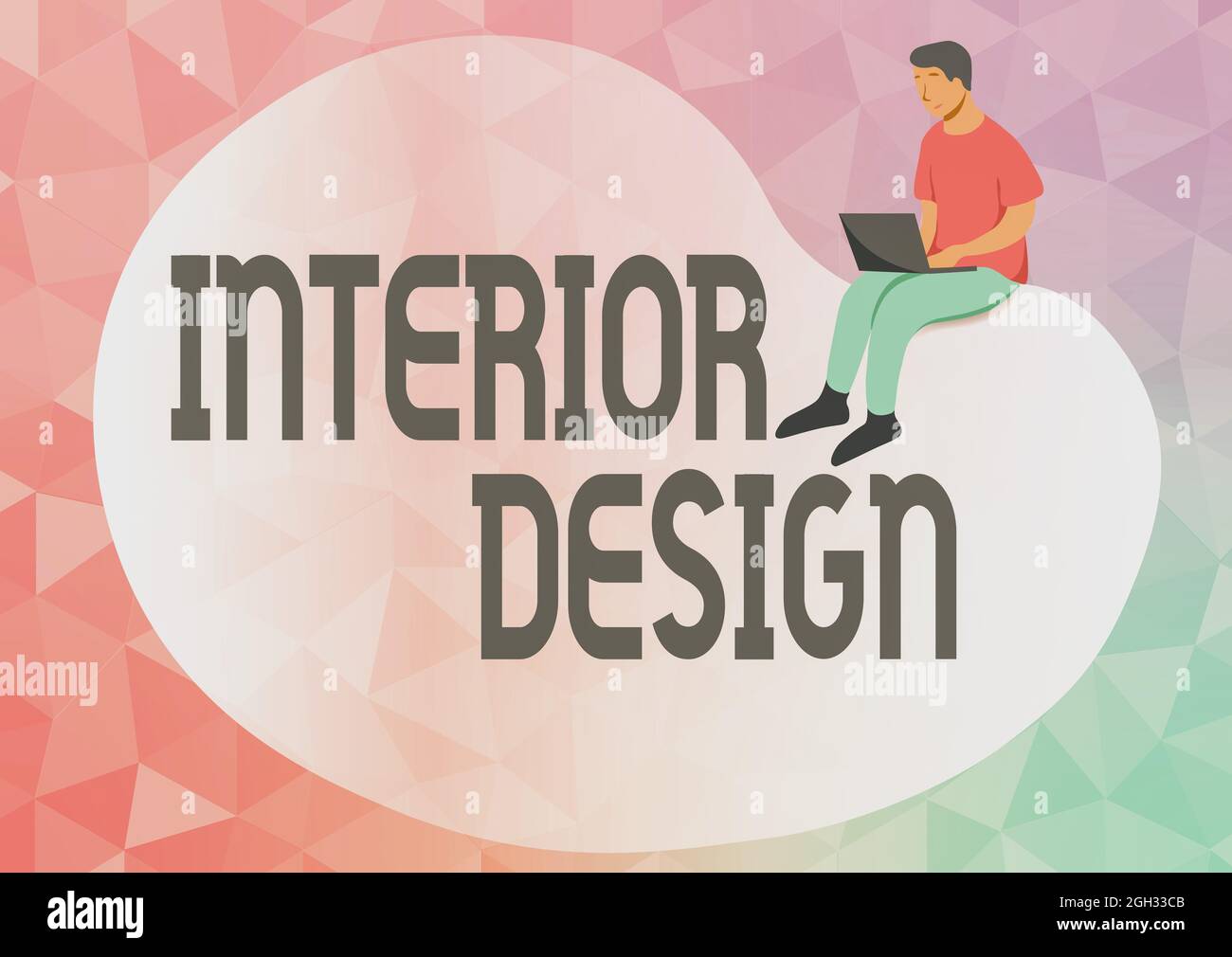 Text caption presenting Interior Design. Business showcase the art of ...
