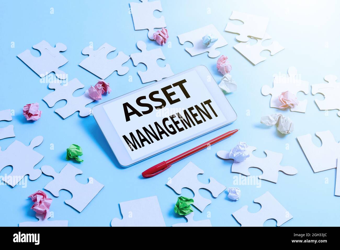 Writing displaying text Asset Management. Concept meaning managed ...