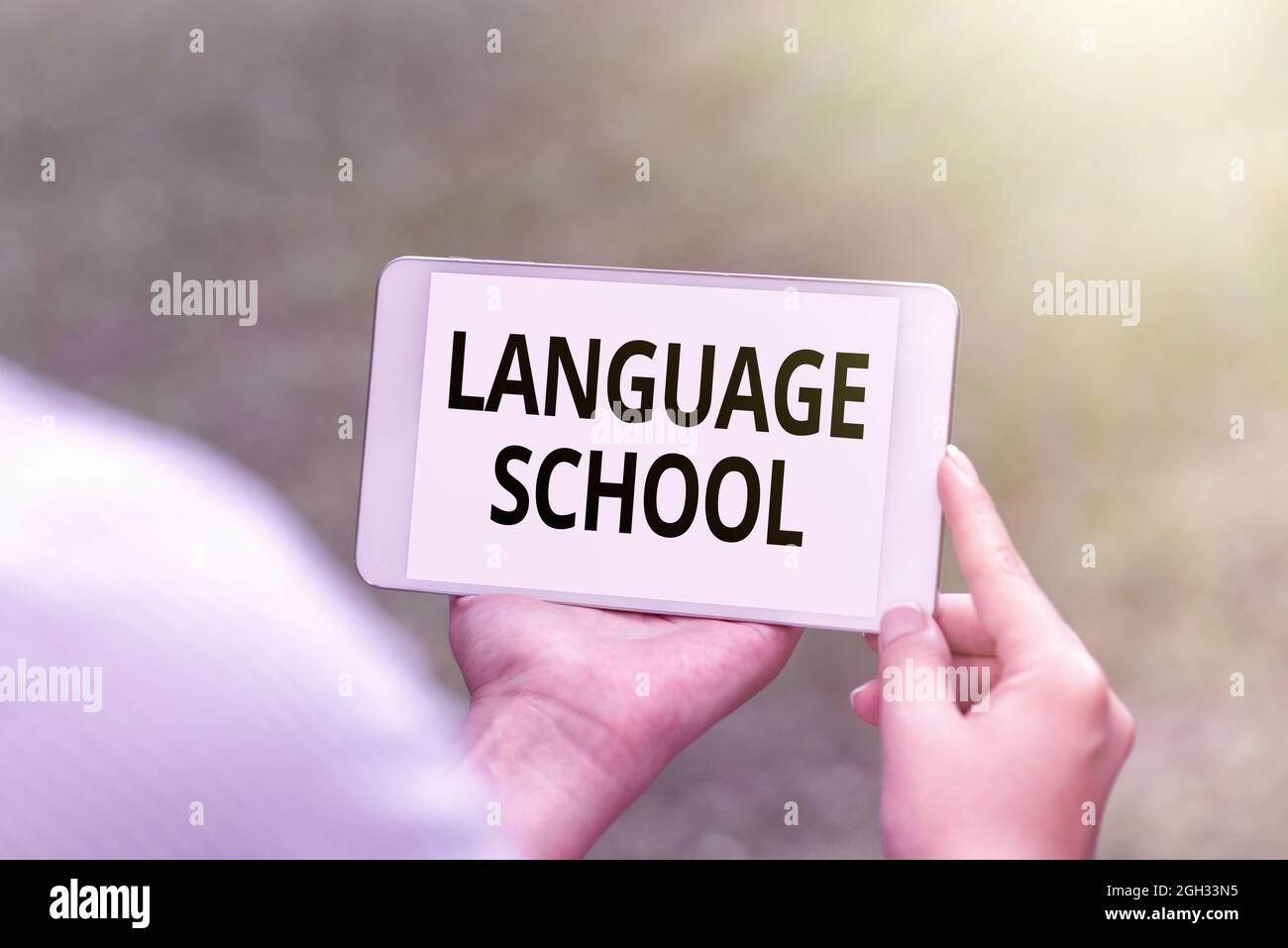 Conceptual display Language School. Word Written on educational ...