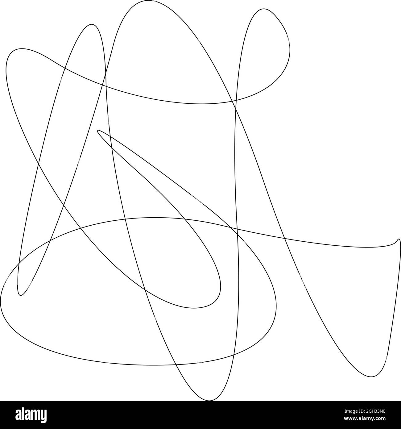 Random curvy, squiggle, freehand abstract shape. Squiggle, wriggle ...
