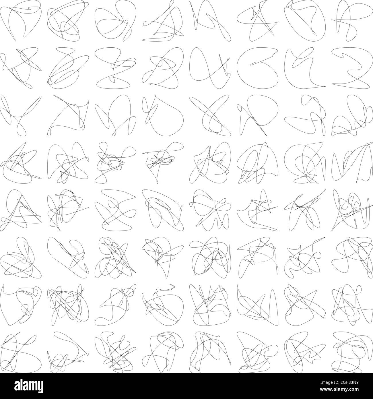 Random curvy, squiggle, freehand abstract shape. Squiggle, wriggle ...