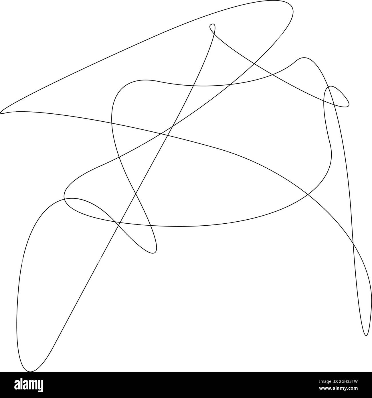 Random curvy, squiggle, freehand abstract shape. Squiggle, wriggle ...