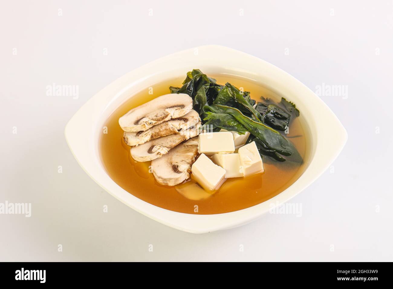 Japanese traditional miso soup with tofu and wakame Stock Photo - Alamy