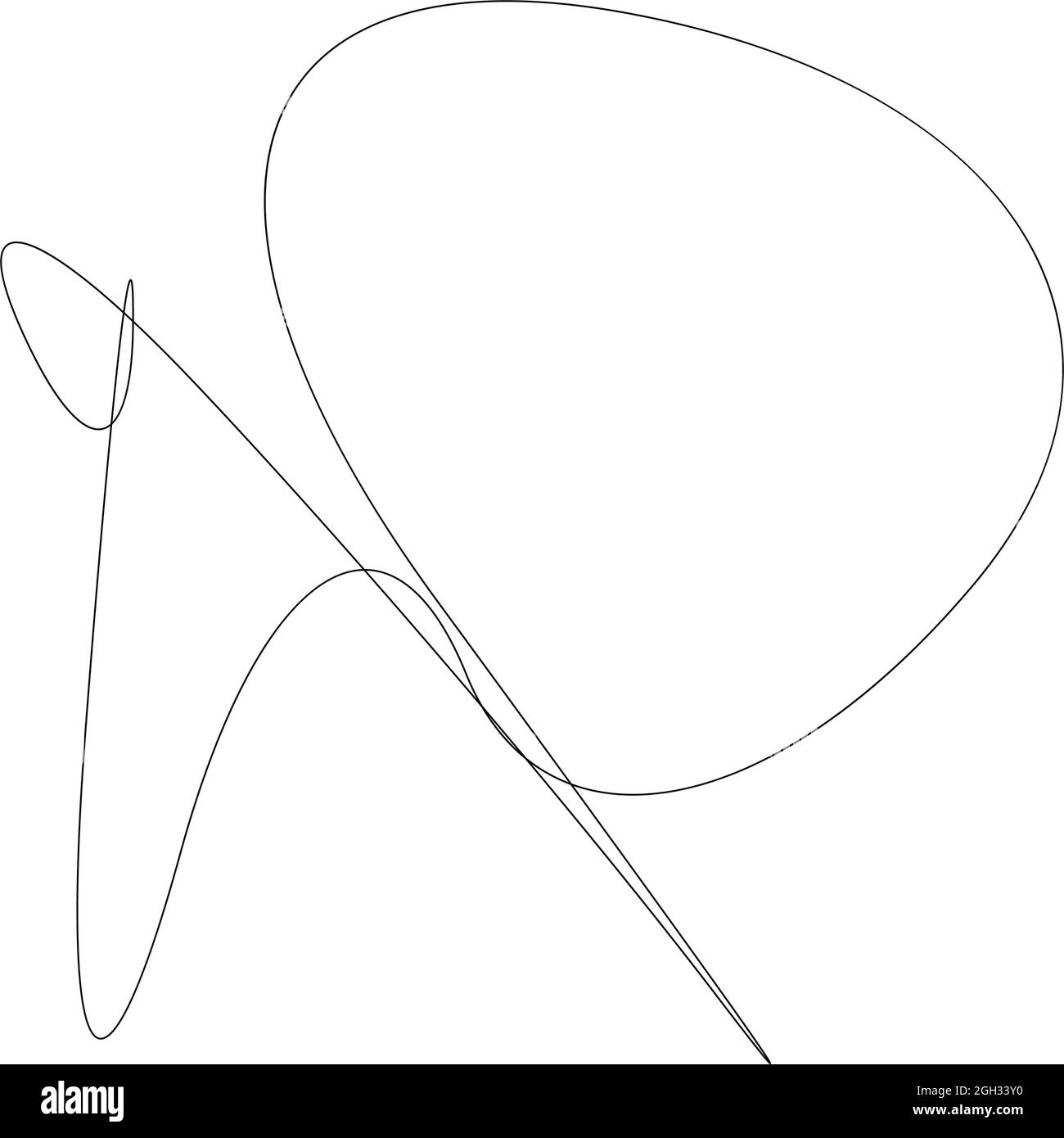 Random curvy, squiggle, freehand abstract shape. Squiggle, wriggle ...