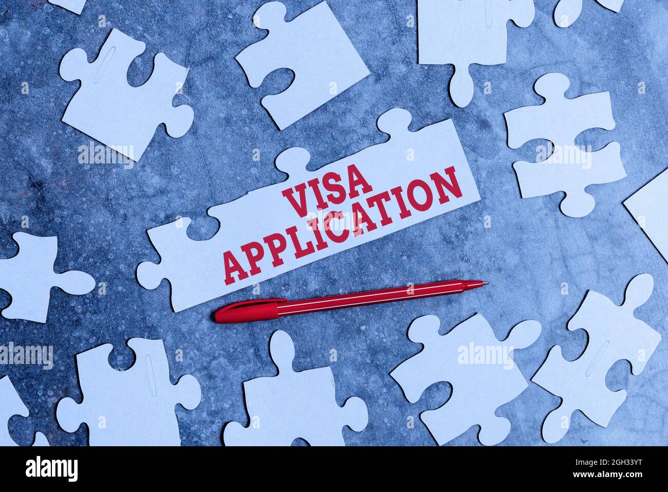 Text caption presenting Visa Application. Business idea an process of ...