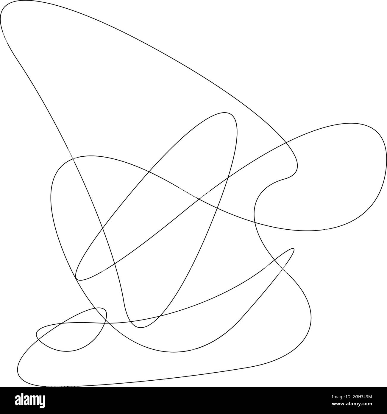Random curvy, squiggle, freehand abstract shape. Squiggle, wriggle ...