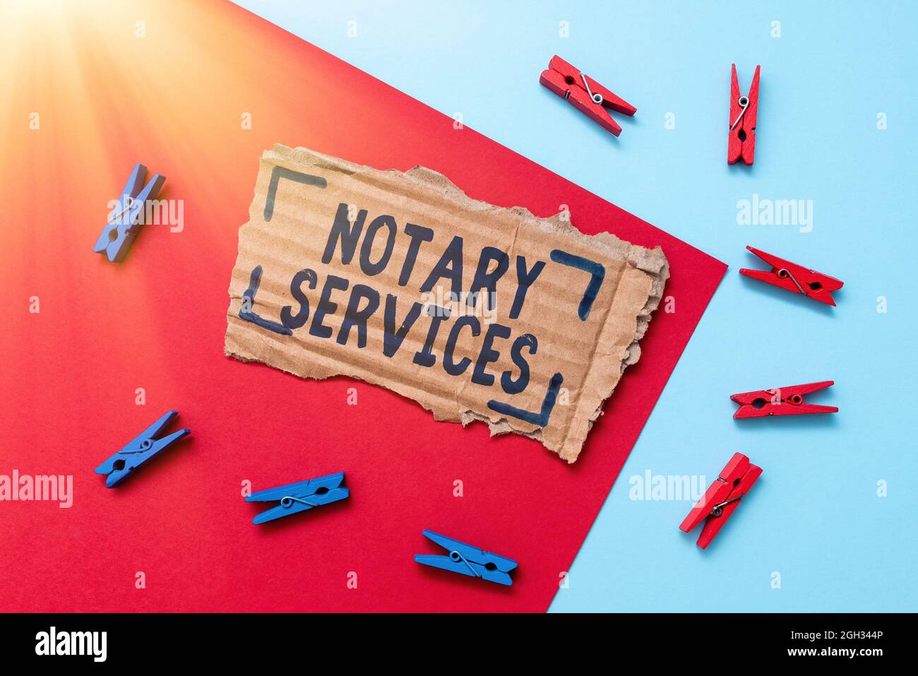 Text sign showing Notary Services, Business idea services rendered by a ...