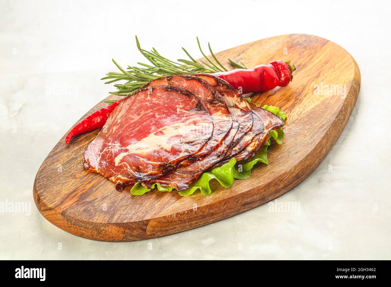 Delicous Italian Dried pork neck meat snack Stock Photo - Alamy