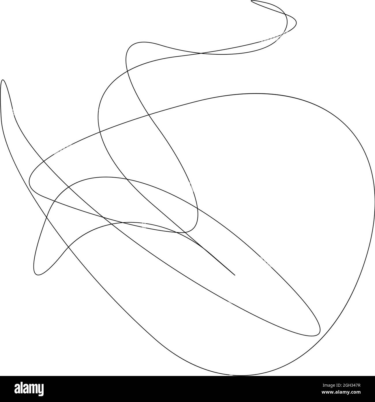 Random curvy, squiggle, freehand abstract shape. Squiggle, wriggle ...