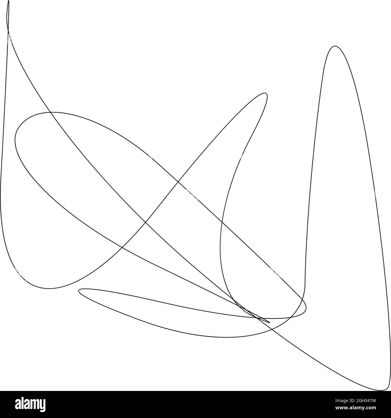 Random curvy, squiggle, freehand abstract shape. Squiggle, wriggle ...