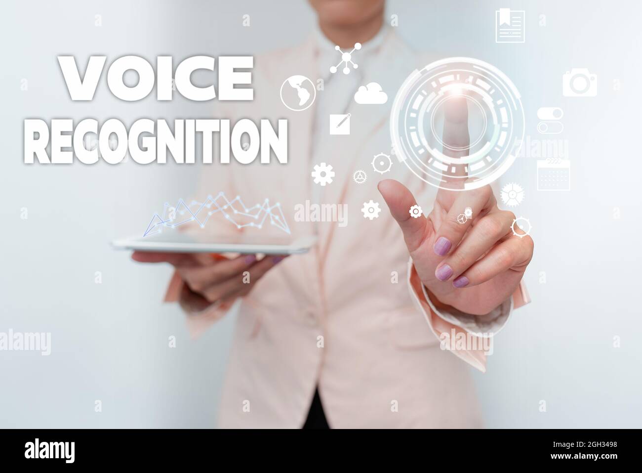 Hand writing sign Voice Recognition, Business showcase the control of a ...