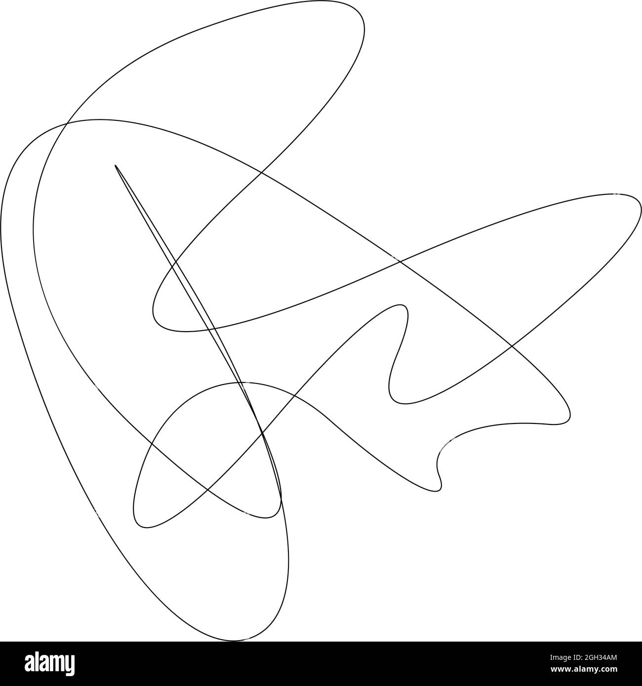 Random curvy, squiggle, freehand abstract shape. Squiggle, wriggle ...