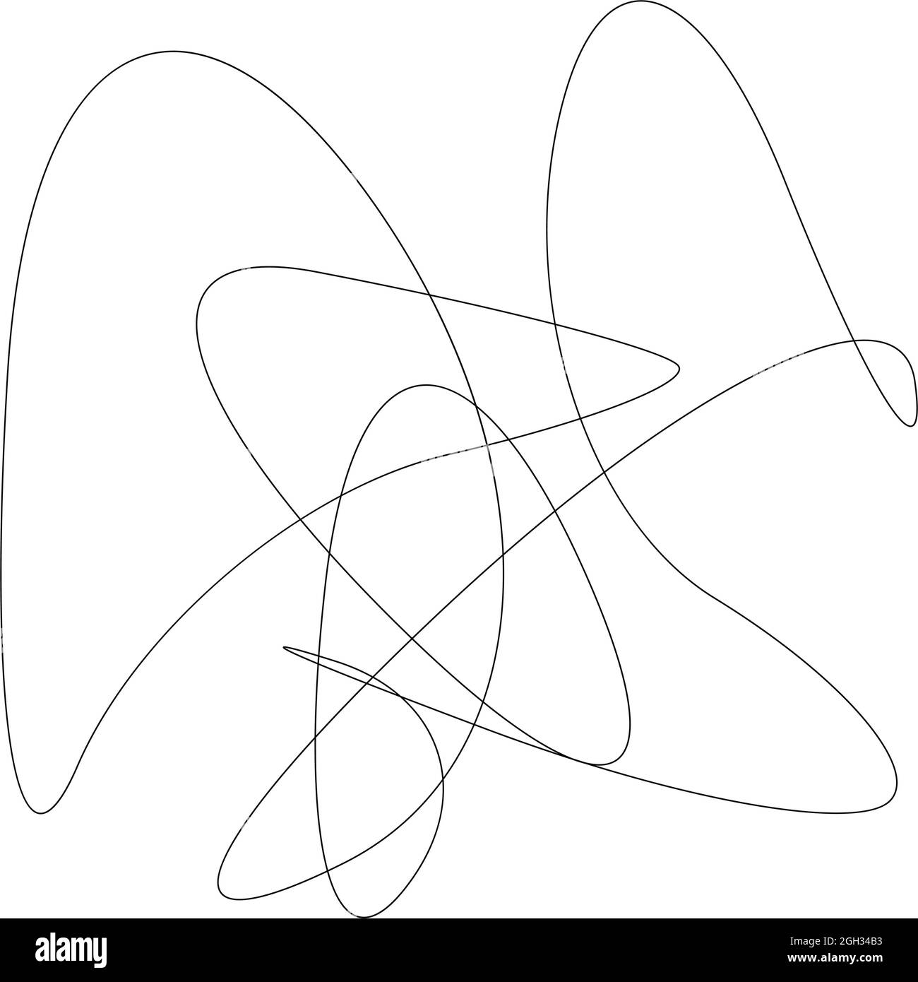 Random curvy, squiggle, freehand abstract shape. Squiggle, wriggle ...