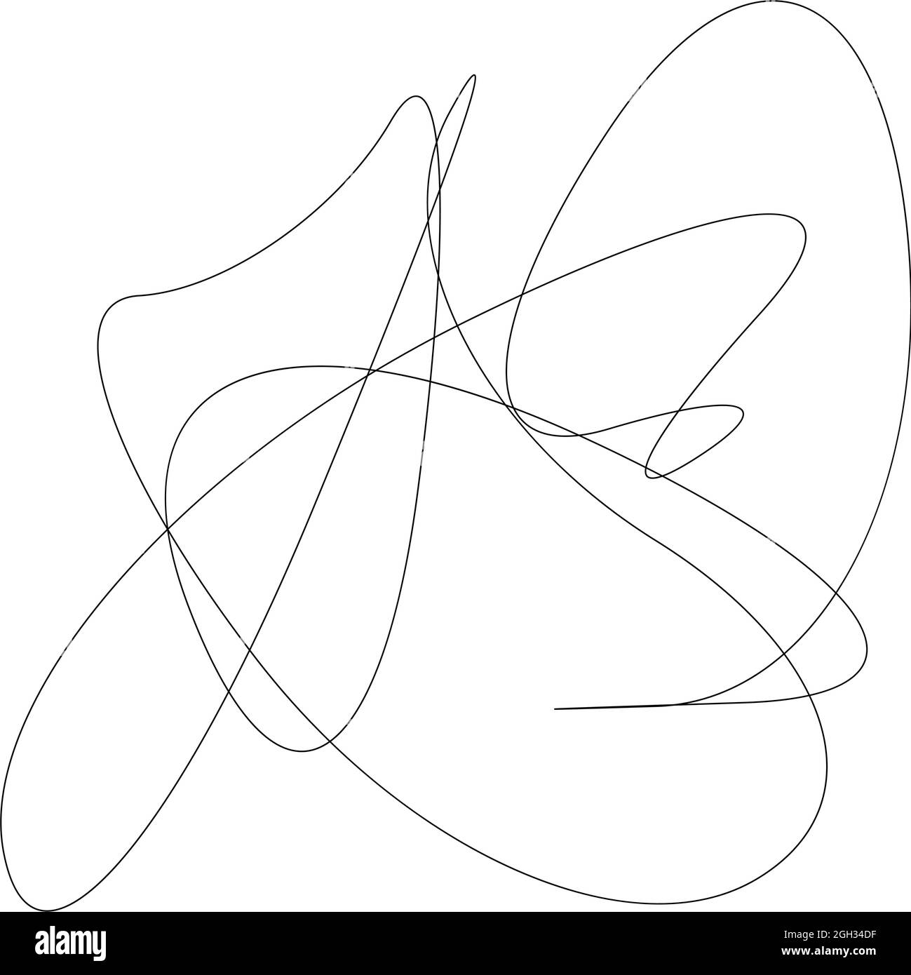 Random curvy, squiggle, freehand abstract shape. Squiggle, wriggle ...