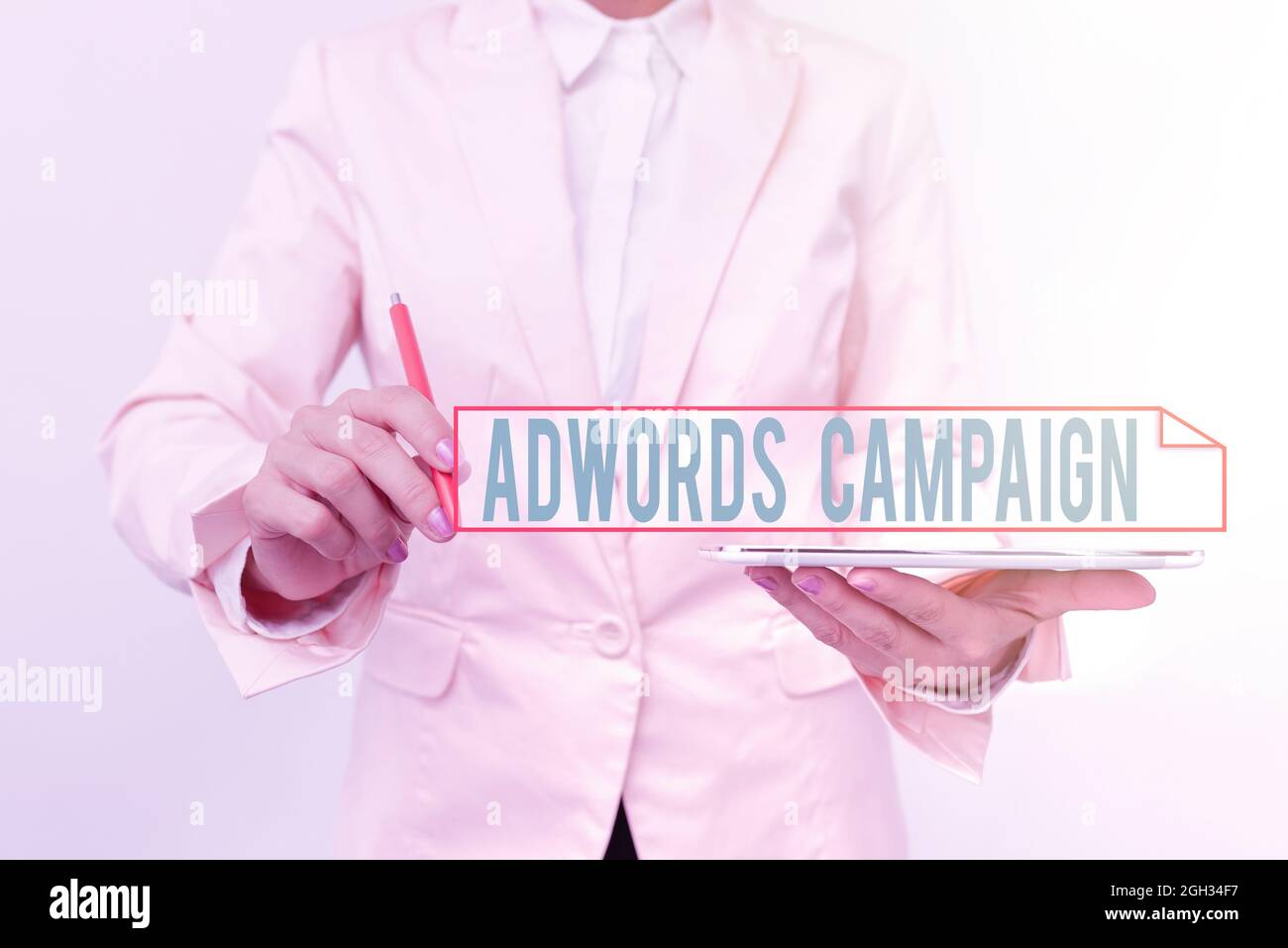 Text caption presenting Adwords Campaign. Business idea strategy for ...