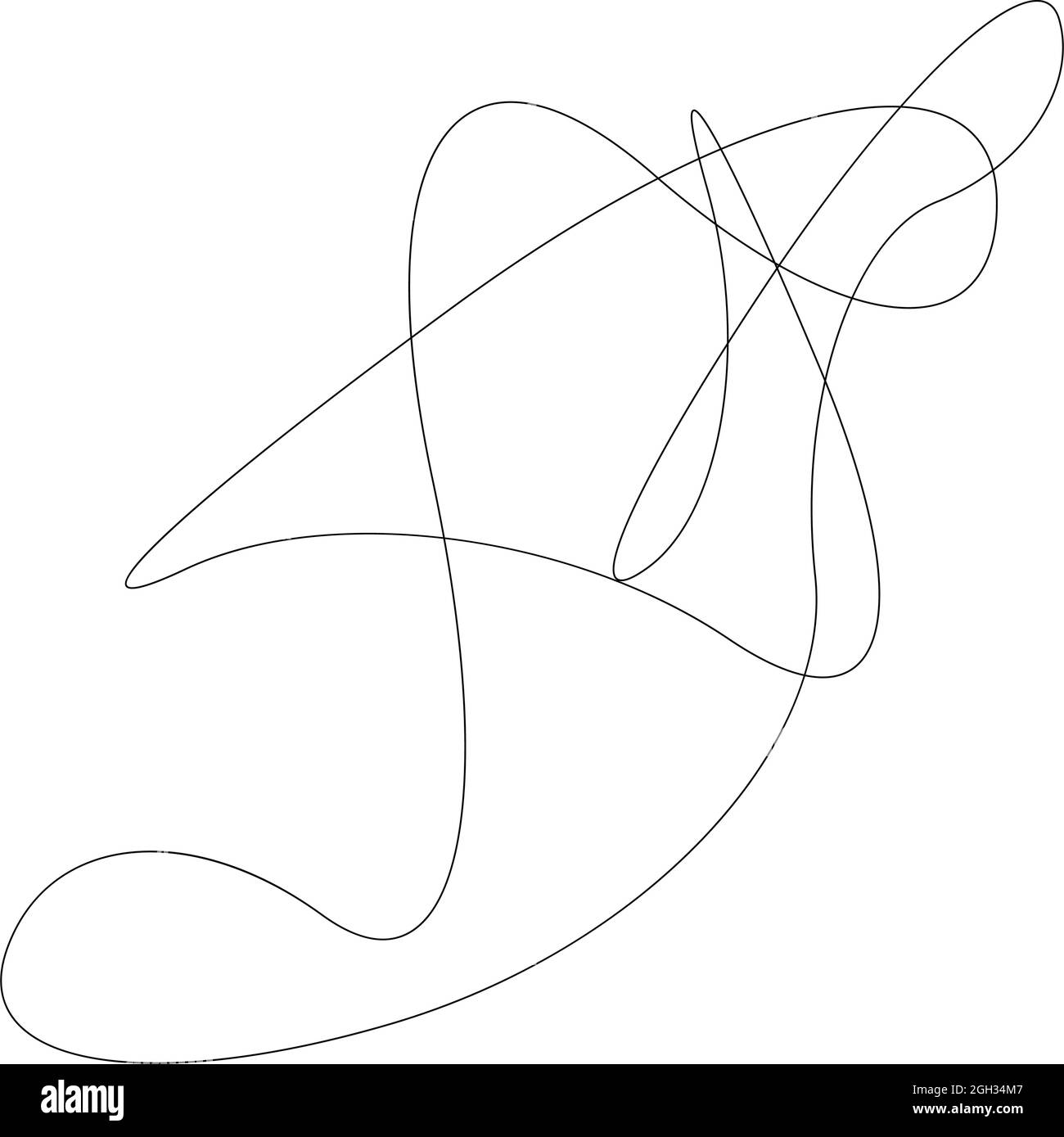 Random curvy, squiggle, freehand abstract shape. Squiggle, wriggle ...