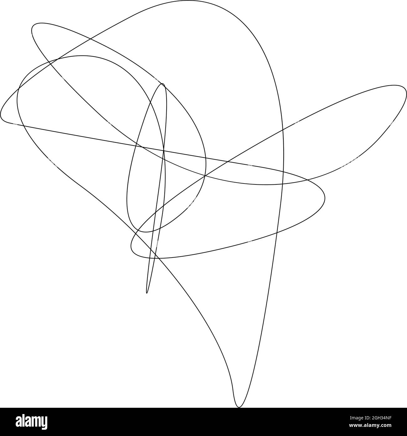 Random curvy, squiggle, freehand abstract shape. Squiggle, wriggle ...