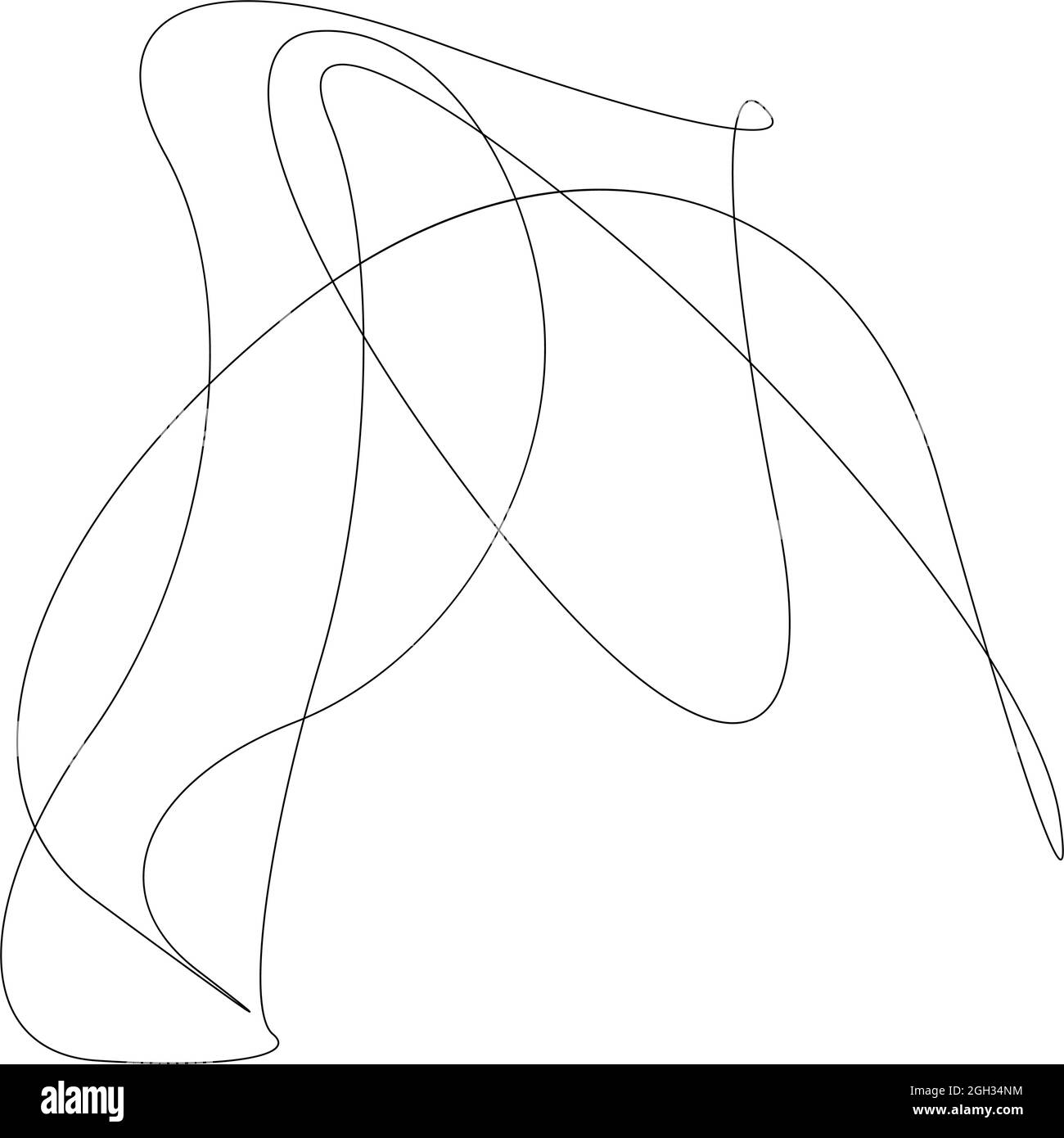 Random curvy, squiggle, freehand abstract shape. Squiggle, wriggle ...
