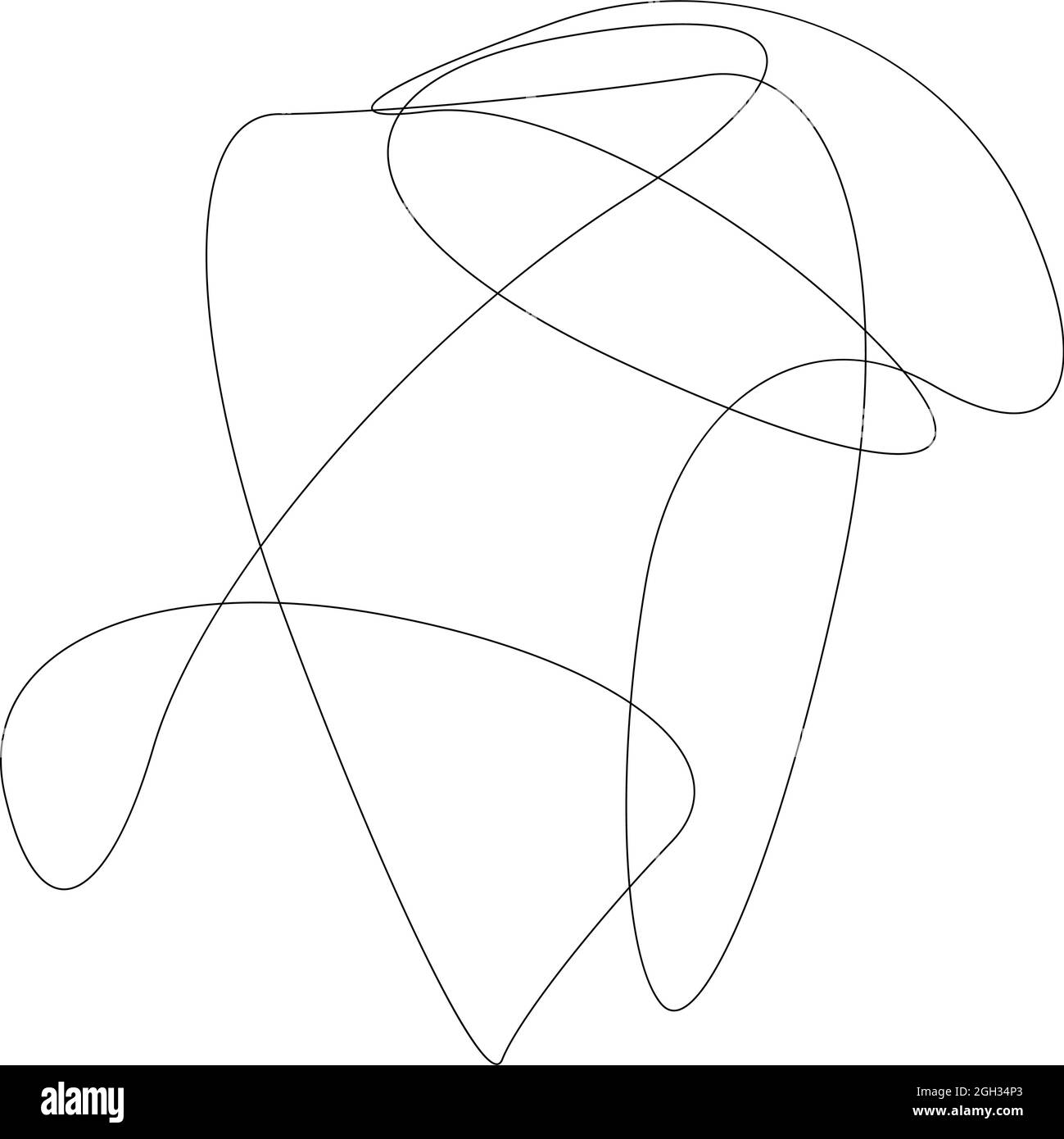 Random curvy, squiggle, freehand abstract shape. Squiggle, wriggle ...