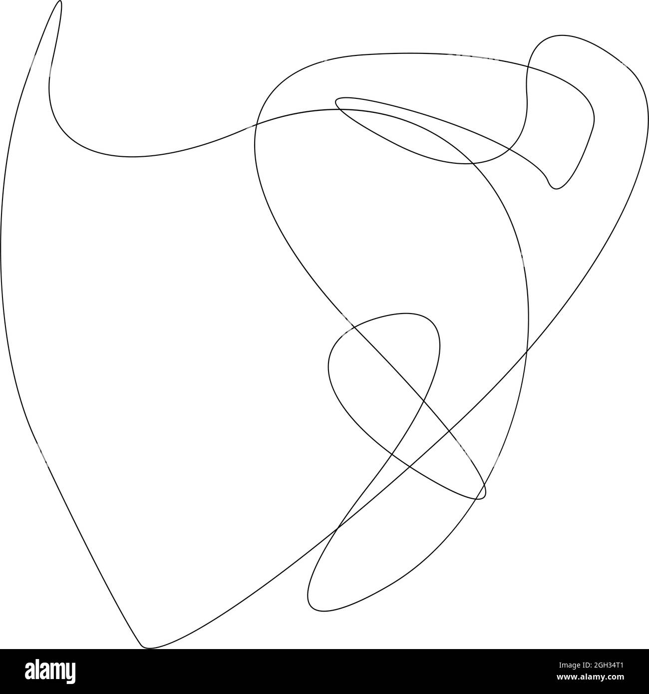 Random curvy, squiggle, freehand abstract shape. Squiggle, wriggle ...