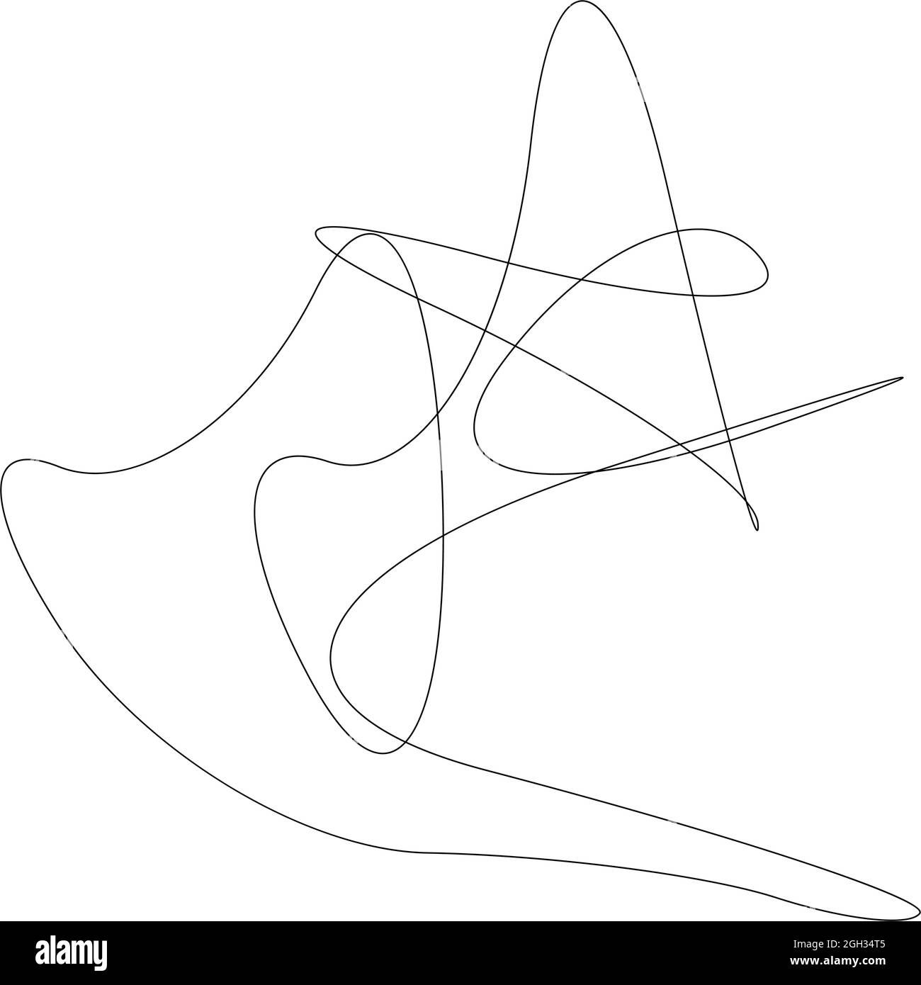 Random curvy, squiggle, freehand abstract shape. Squiggle, wriggle ...