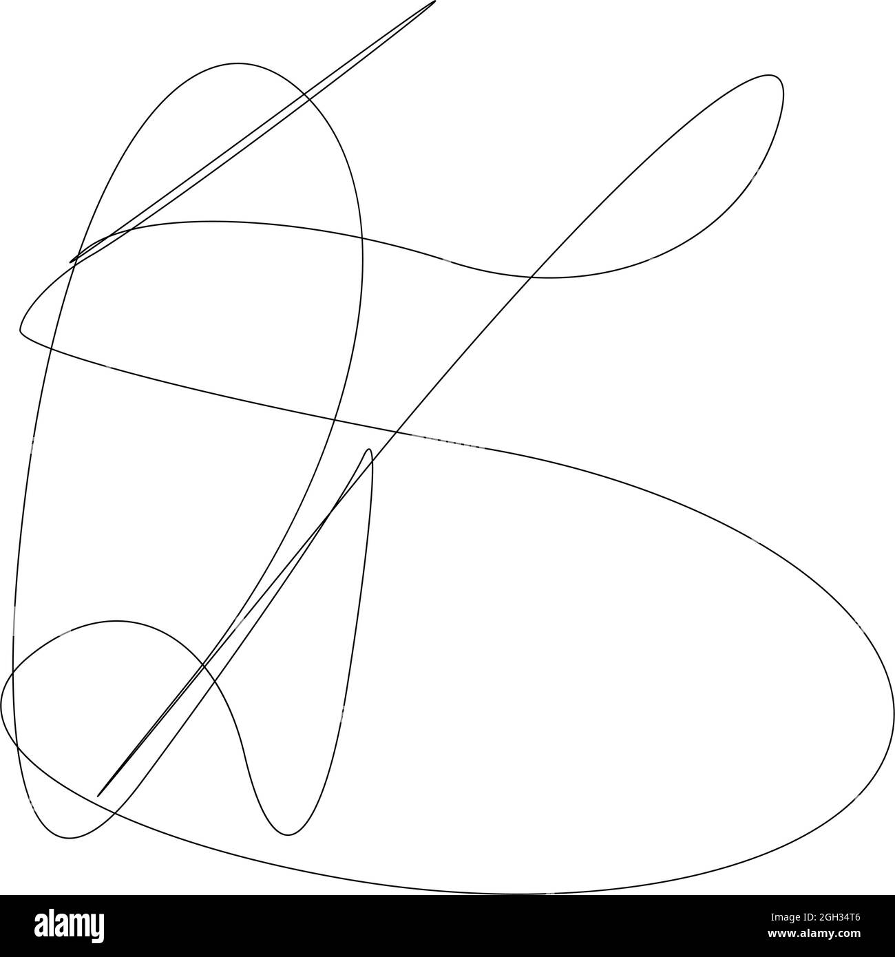 Random curvy, squiggle, freehand abstract shape. Squiggle, wriggle ...