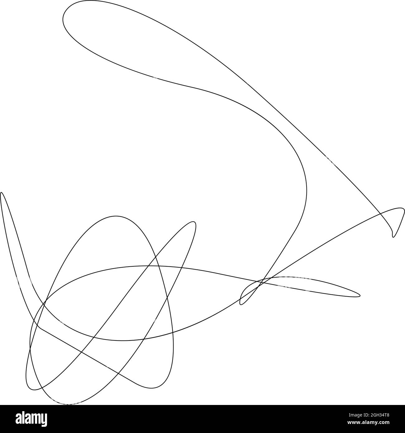 Random curvy, squiggle, freehand abstract shape. Squiggle, wriggle ...