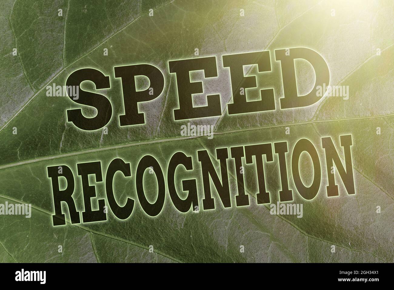 Hand writing sign Speed Recognition. Business concept technology used ...