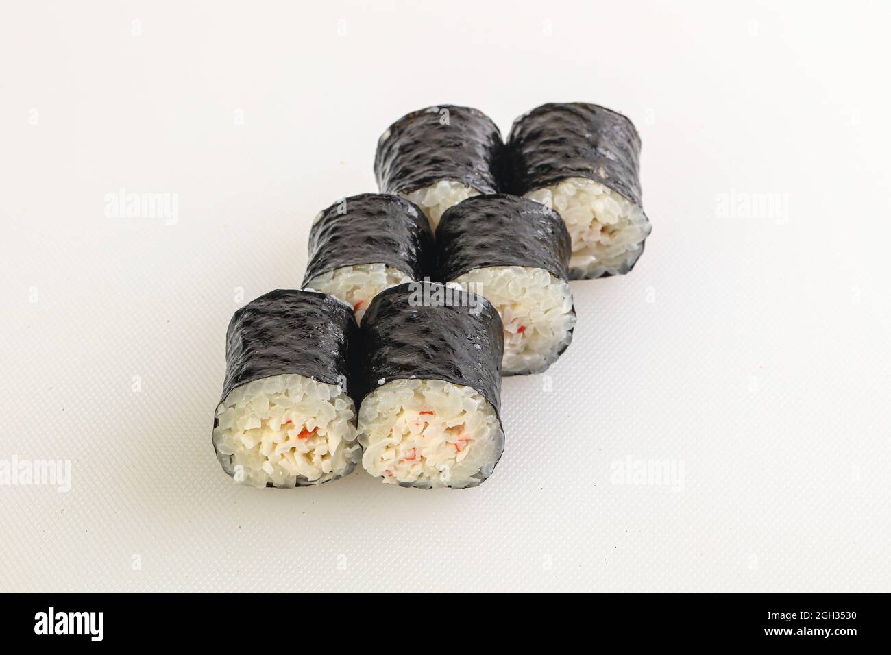 Japanese traditional roll with crab surimi and rice Stock Photo - Alamy