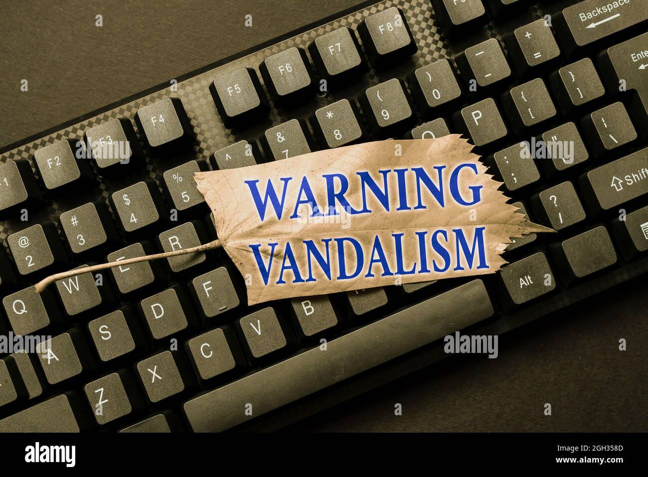 Conceptual display Warning Vandalism. Word Written on malicious ...