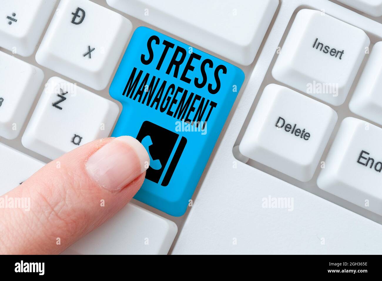 Hand writing sign Stress Management. Business idea learning ways of ...