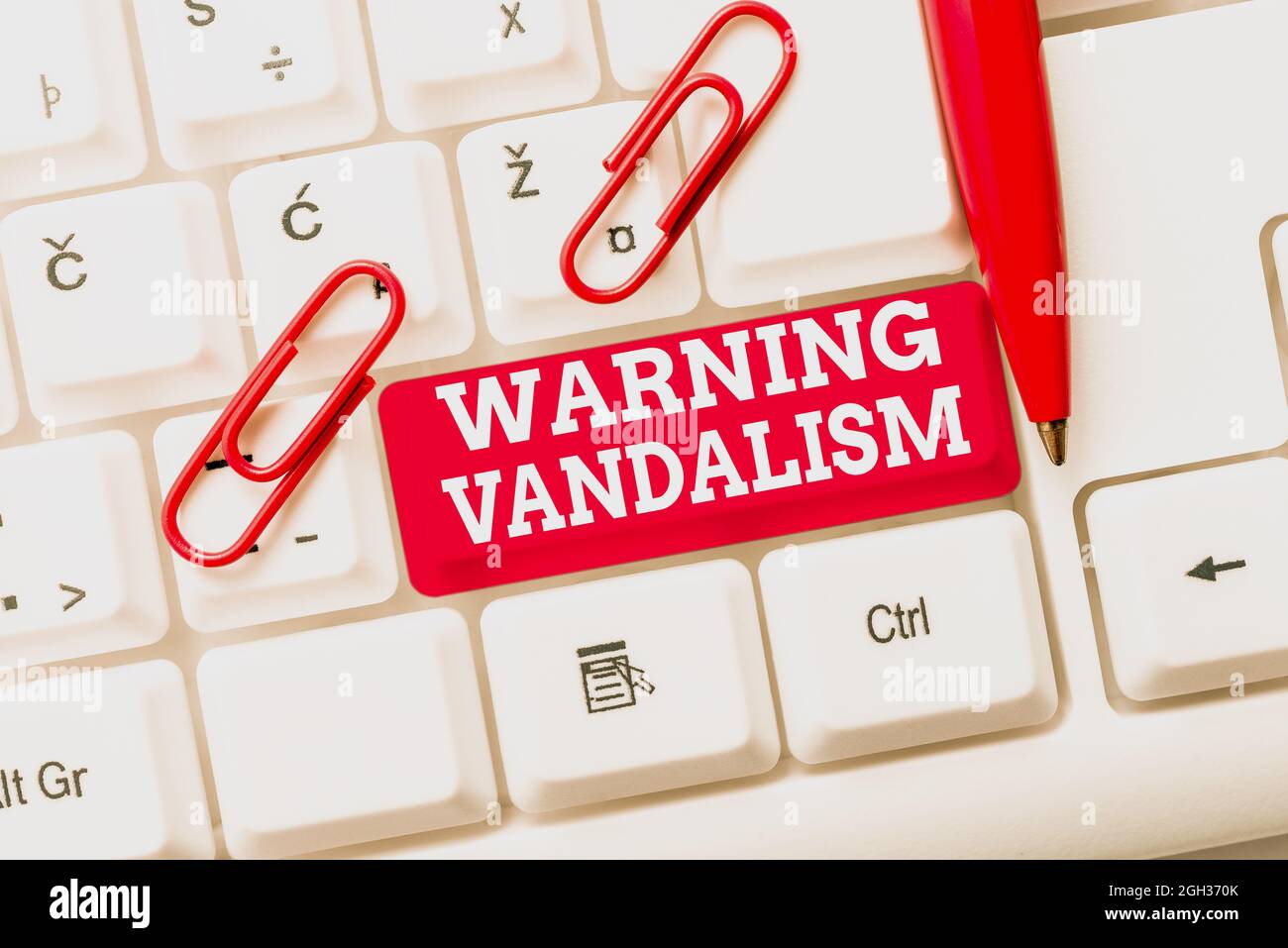 Handwriting text Warning Vandalism. Business idea malicious defacement ...