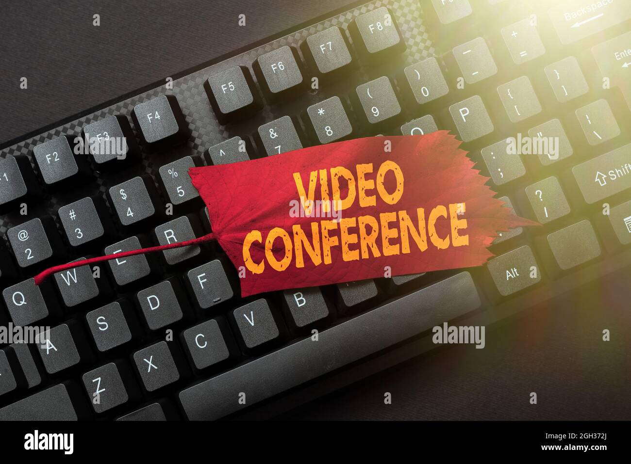 Hand writing sign Video Conference. Conceptual photo showing in remote ...