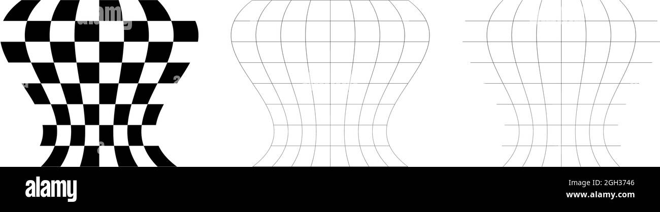 Distorted abstract geometric shape elements. Deformation, distortion ...