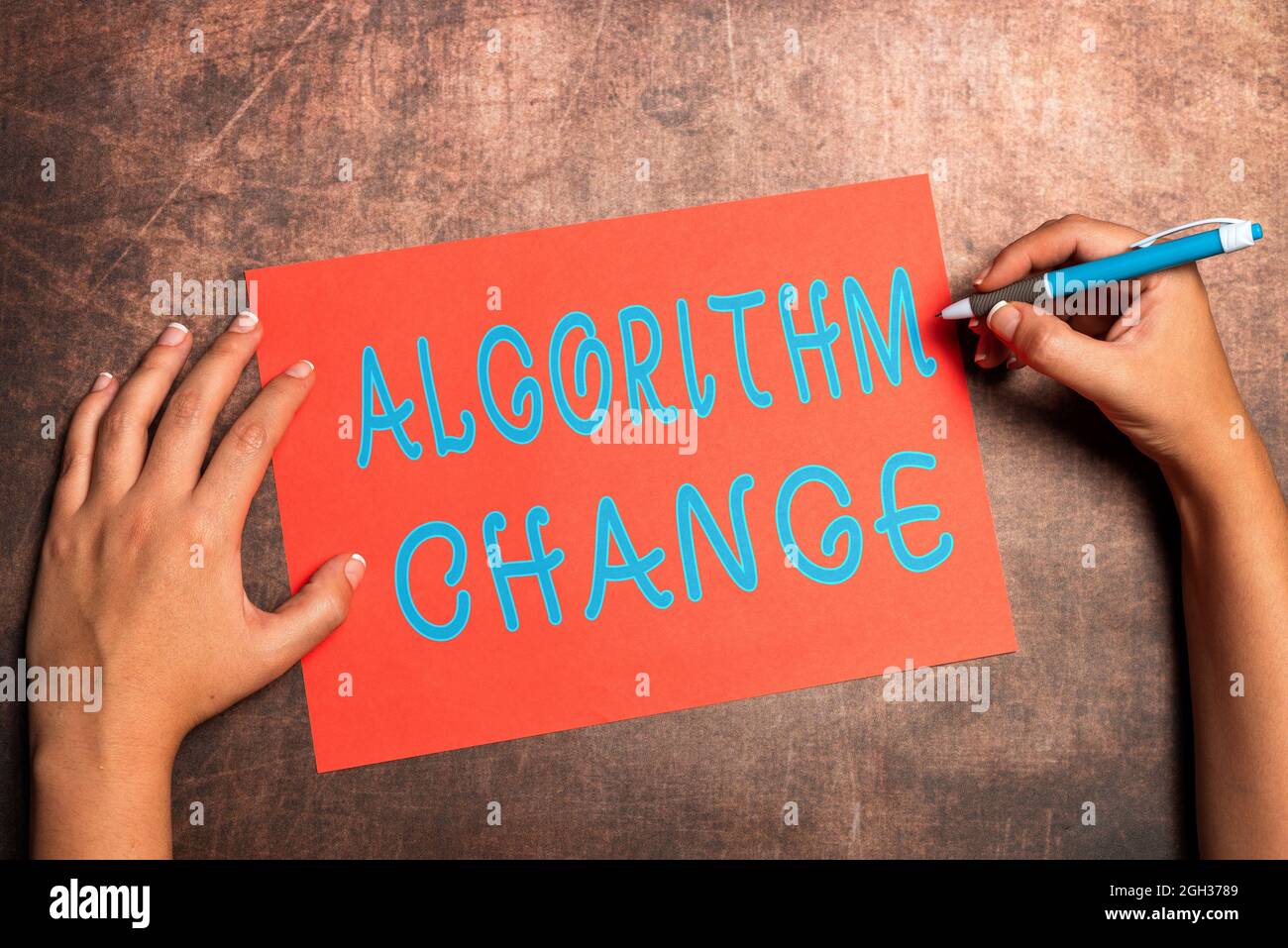 Writing displaying text Algorithm Change. Concept meaning change in procedure designed to ...