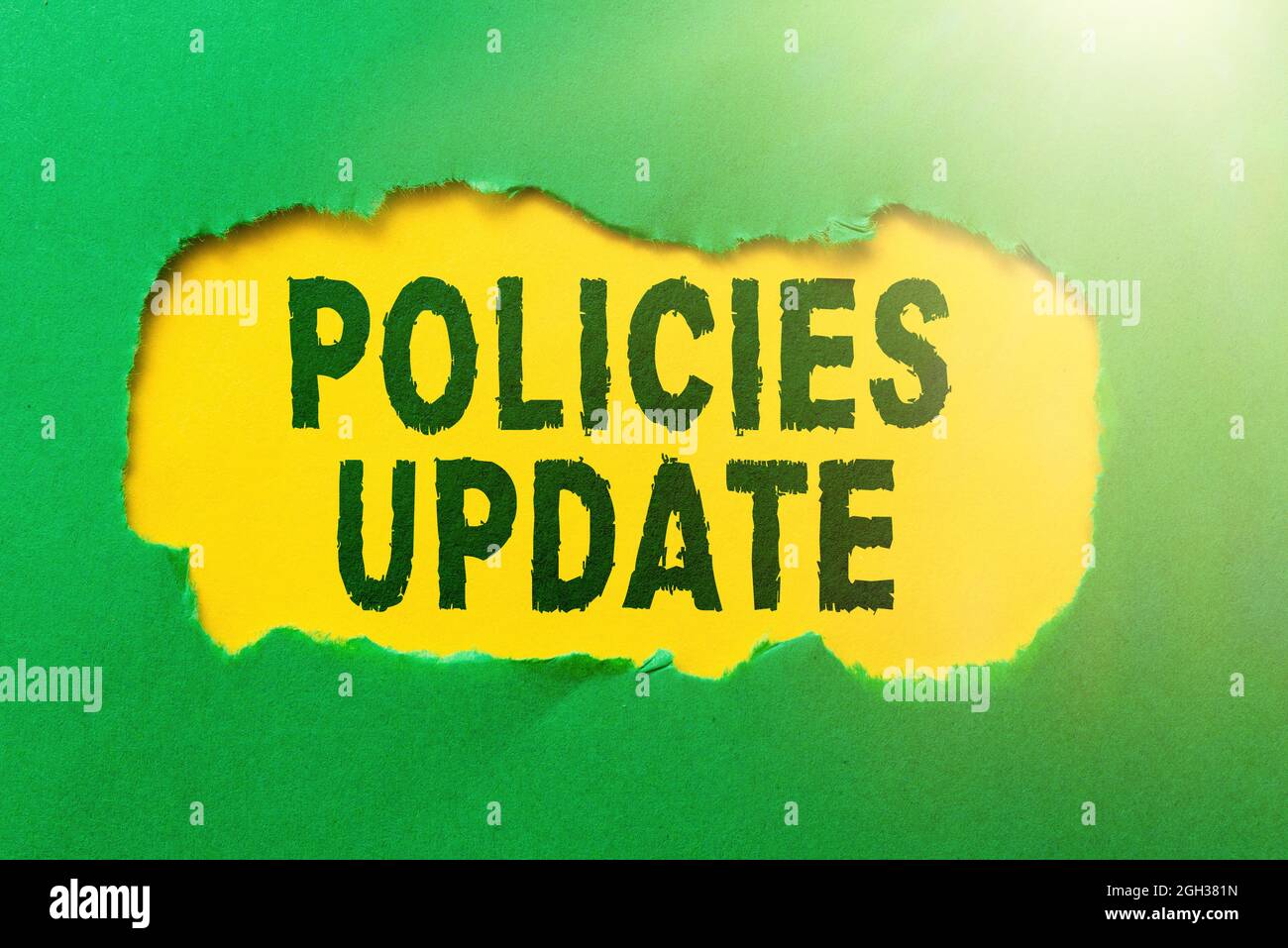 Sign Displaying Policies Update Concept Meaning Act Of Adding New