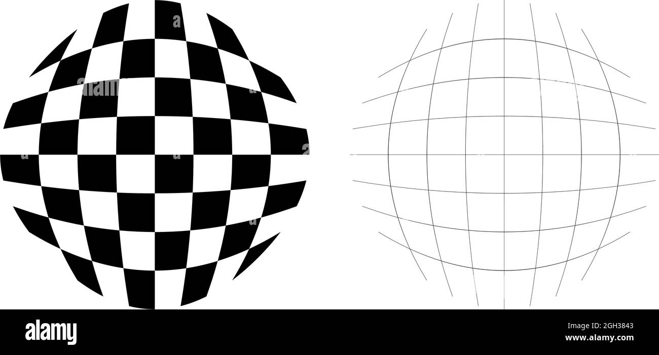 Distorted abstract geometric shape elements. Deformation, distortion ...