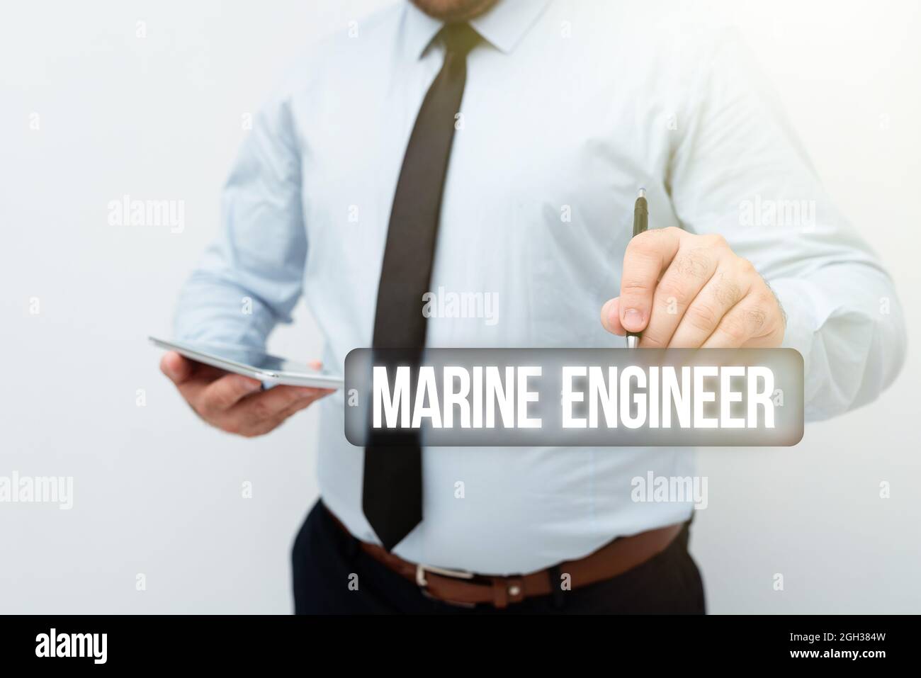 Conceptual display Marine Engineer, Concept meaning incharge with ...